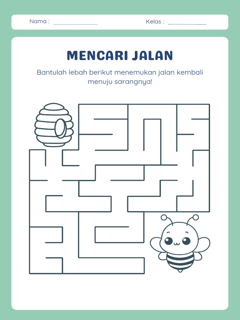 35 Mencari Jalan Lembar Kerja Koding Logika Sederhana Hijau Putih ...
