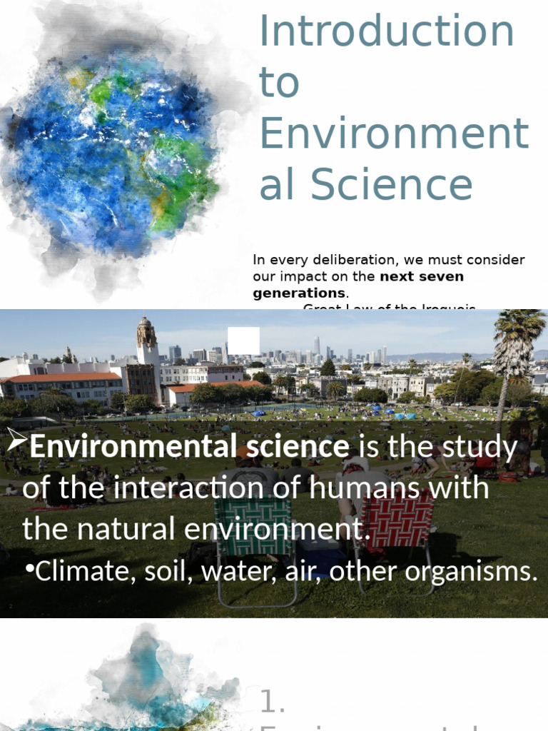 1.Introduction to Environmental Science 1 | PDF | Pollution | Resource Depletion