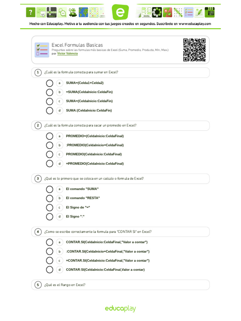1736573-Excel Formulas Basicas | PDF | Microsoft Excel | Hoja de cálculo