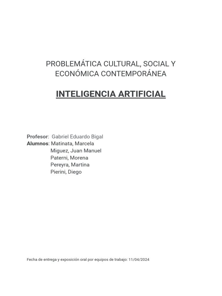 Problemática Cultural, Social y Económica Contemporánea | PDF ...