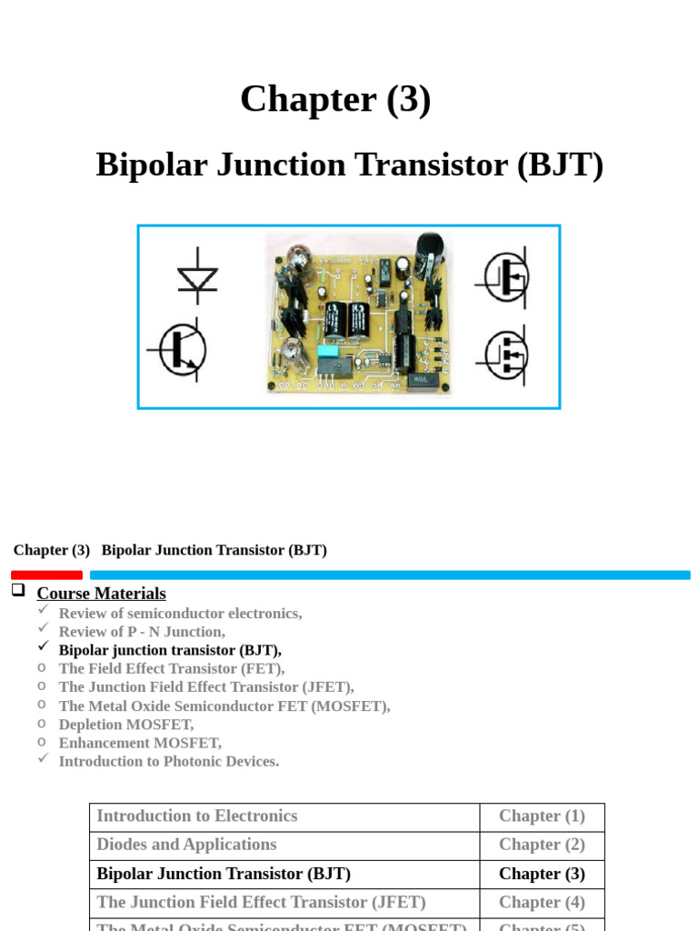 Chapter (3) Bipolar Junction Transistor (BJT) - 2023 | PDF | Bipolar Junction Transistor | Amplifier