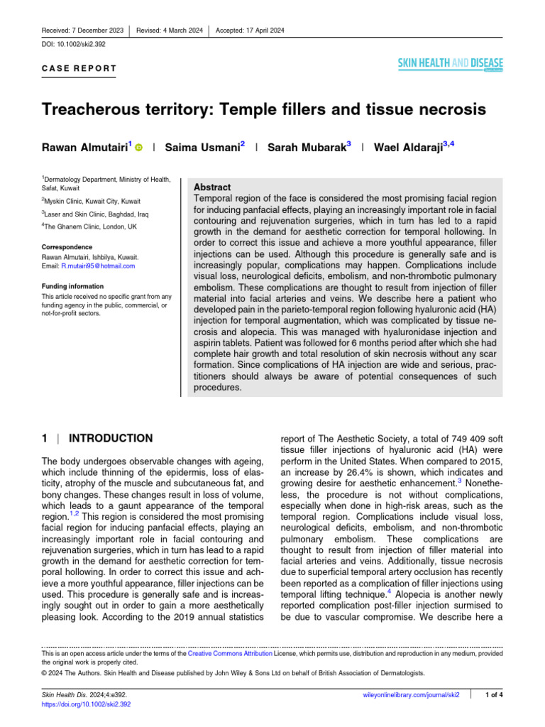 Treacherous Territory Temple Fillers and Tissue Ne | PDF | Injection ...