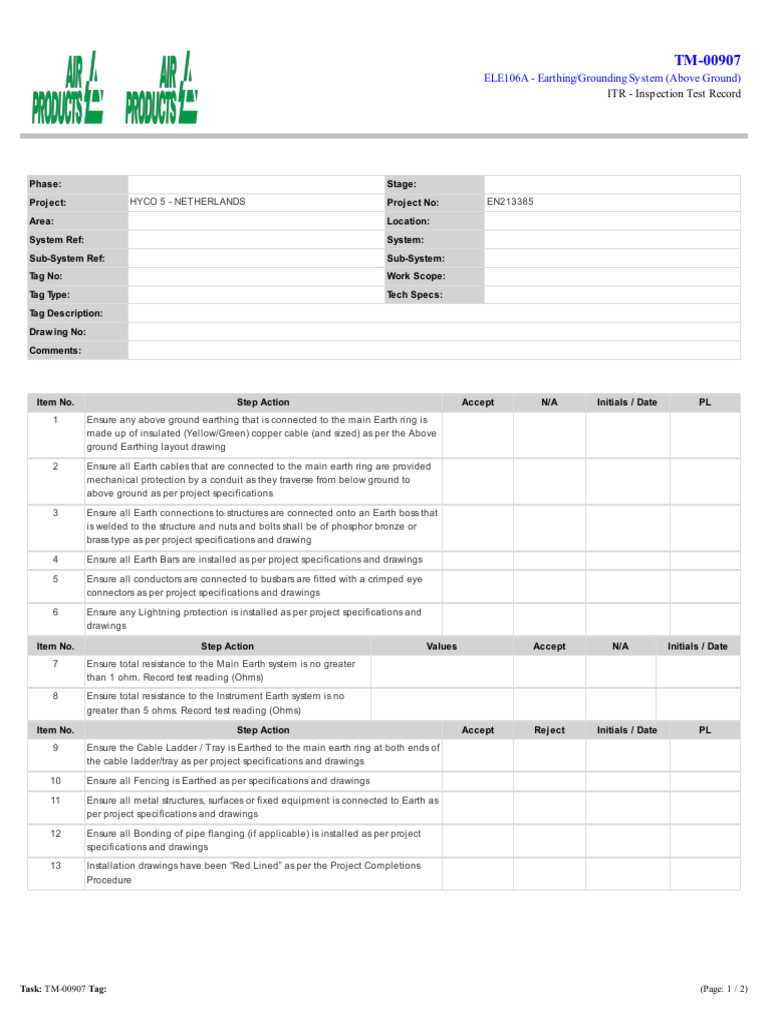 ELE106A - Earthing_Grounding System (Above Ground) | PDF ...