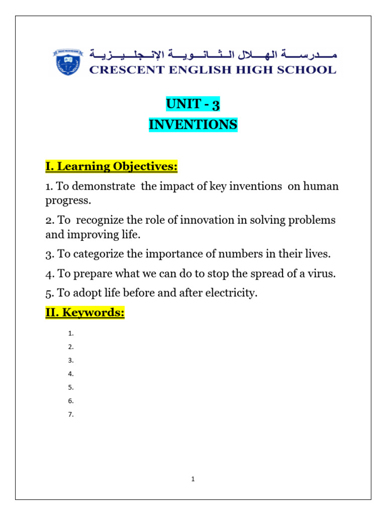 Unit 3 Inventions - Notes | PDF | Vaccines | Vaccination
