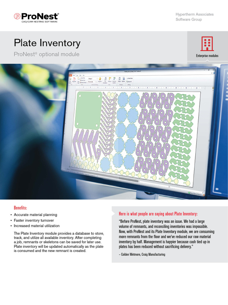 ProNest Plate Inventory Overview | PDF | Inventory | Information Technology