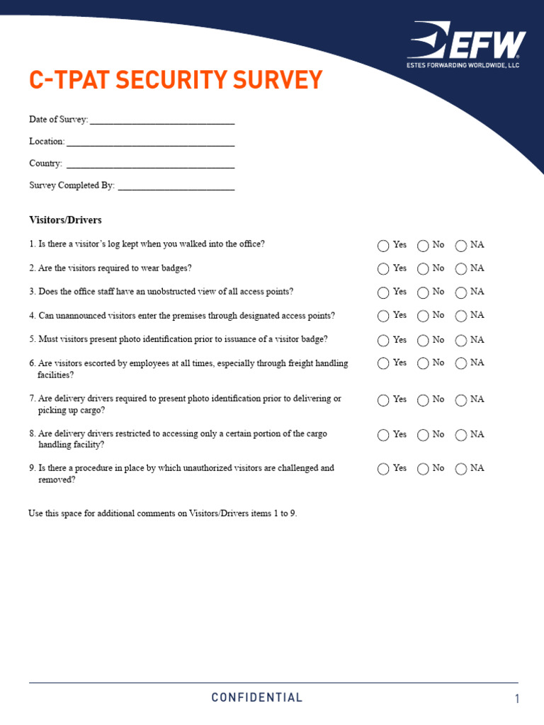 C-TPAT Security Survey Overview | PDF | Physical Security