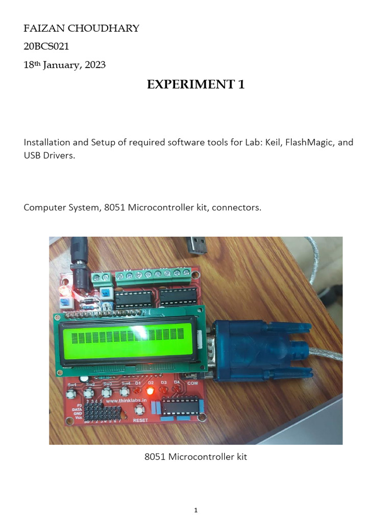 20BCS021 - Faizan Choudhary - Exp1jjj | PDF | Microcontroller | Integrated Development Environment