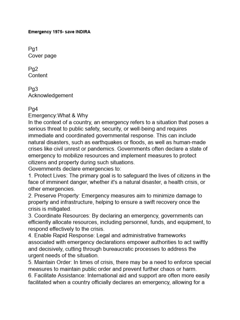 Emergency 1975 - Save INDIRA | PDF | Indian National Congress | Emergency