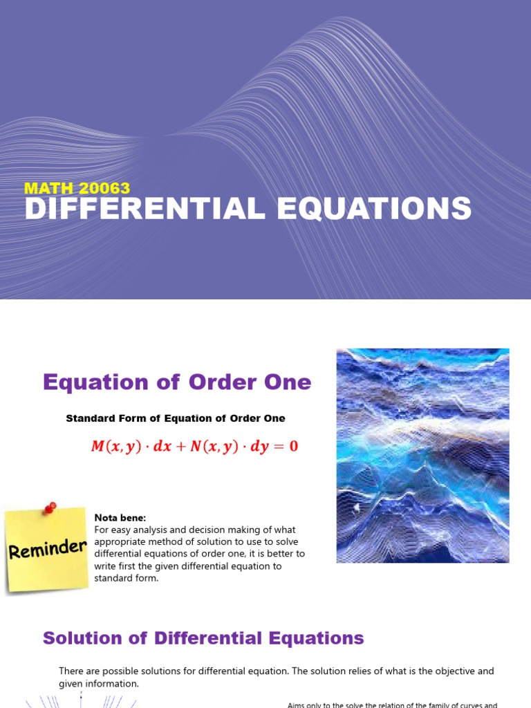 Separation of Variables and Equation With Homogenous Coeffs | PDF ...