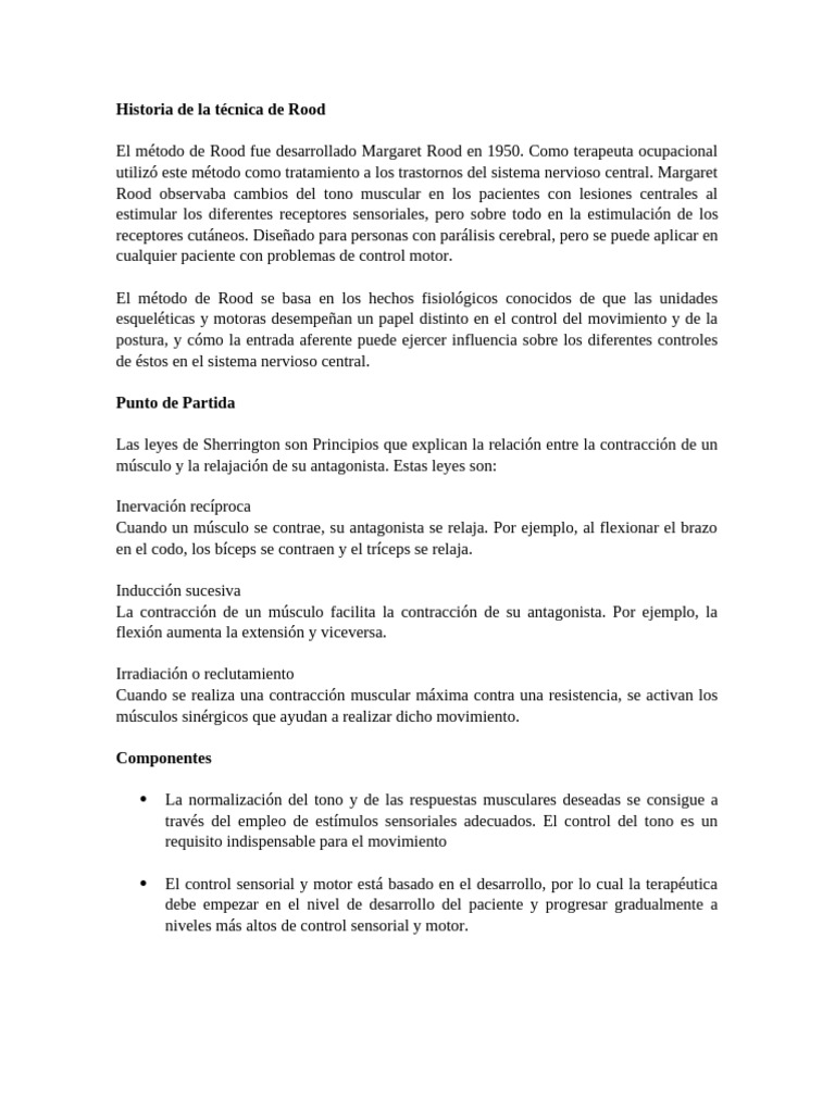 Historia de La Técnica de Rood | PDF | Contracción muscular | Músculo