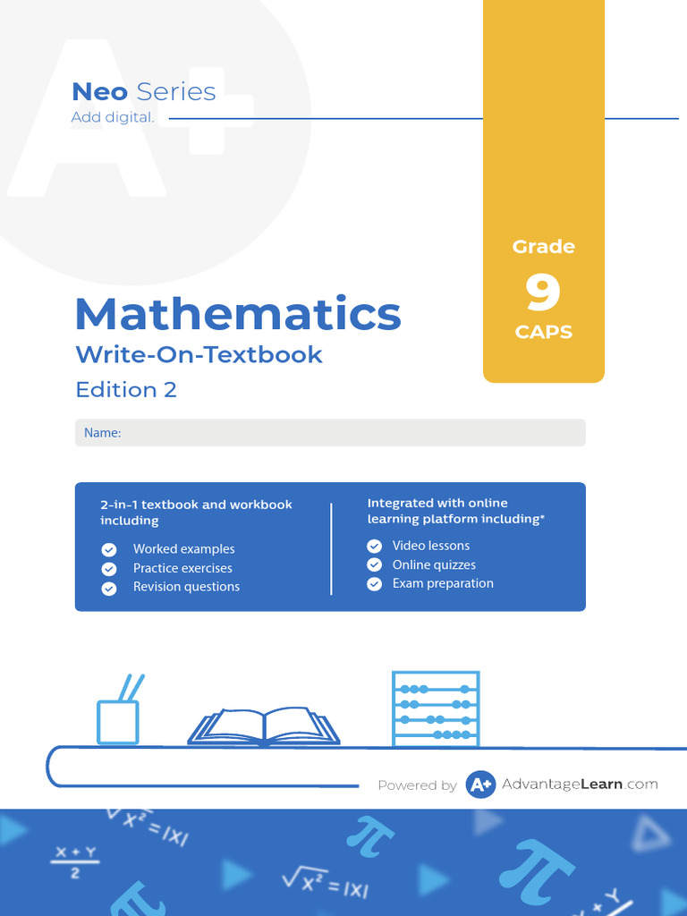 Advantage Learn Grade 9 Mathematics CAPS Write-On-Textbook Digital ...