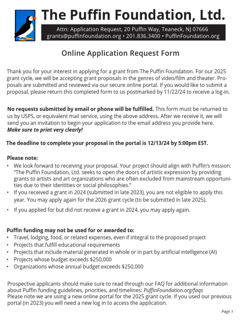 2025 Web Request Form | PDF
