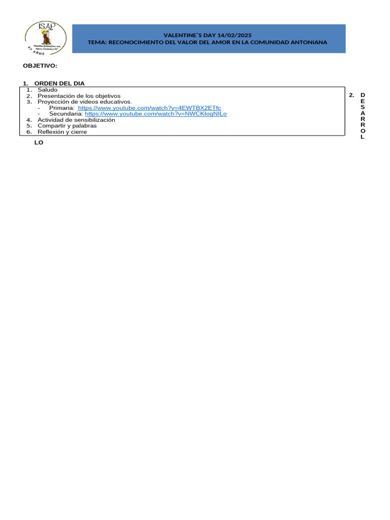 VALENTINE´S DAY ISAP 2025 | PDF