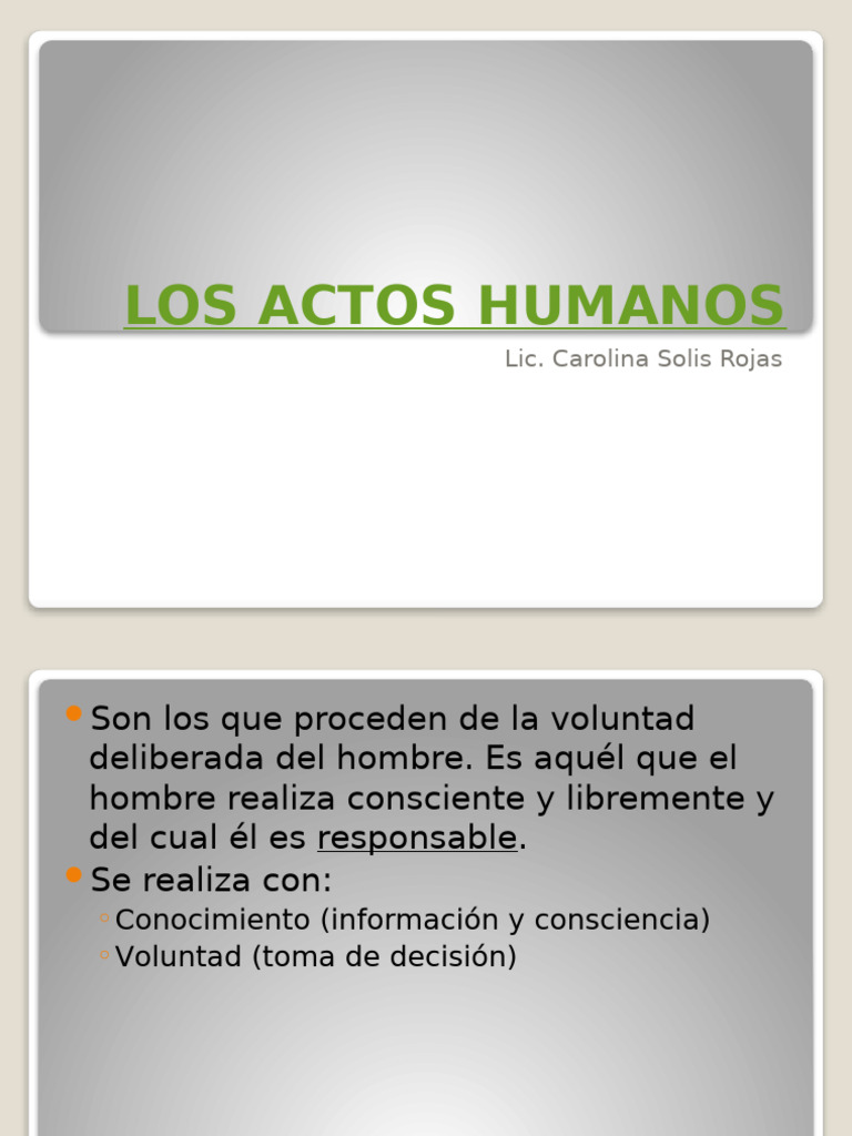 Actos Humanos: Definición y Evaluación | PDF