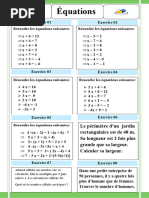 Exercices d'équations 1AC corrigés | PDF