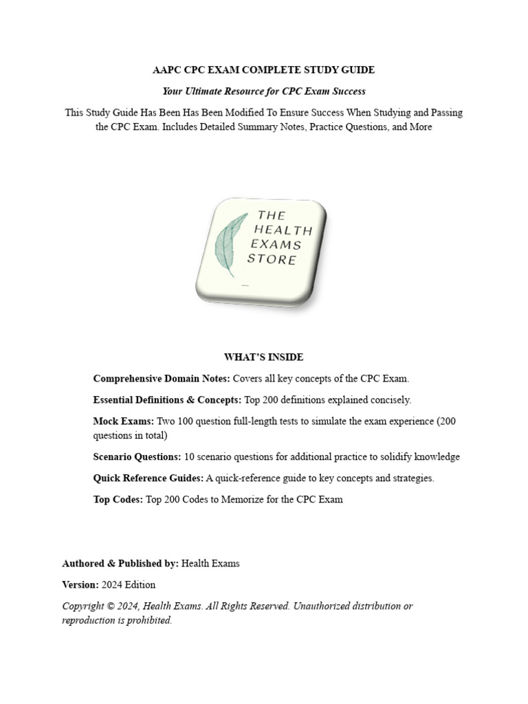 Aapc CPC Study Guide | PDF | Respiratory Tract | Lung