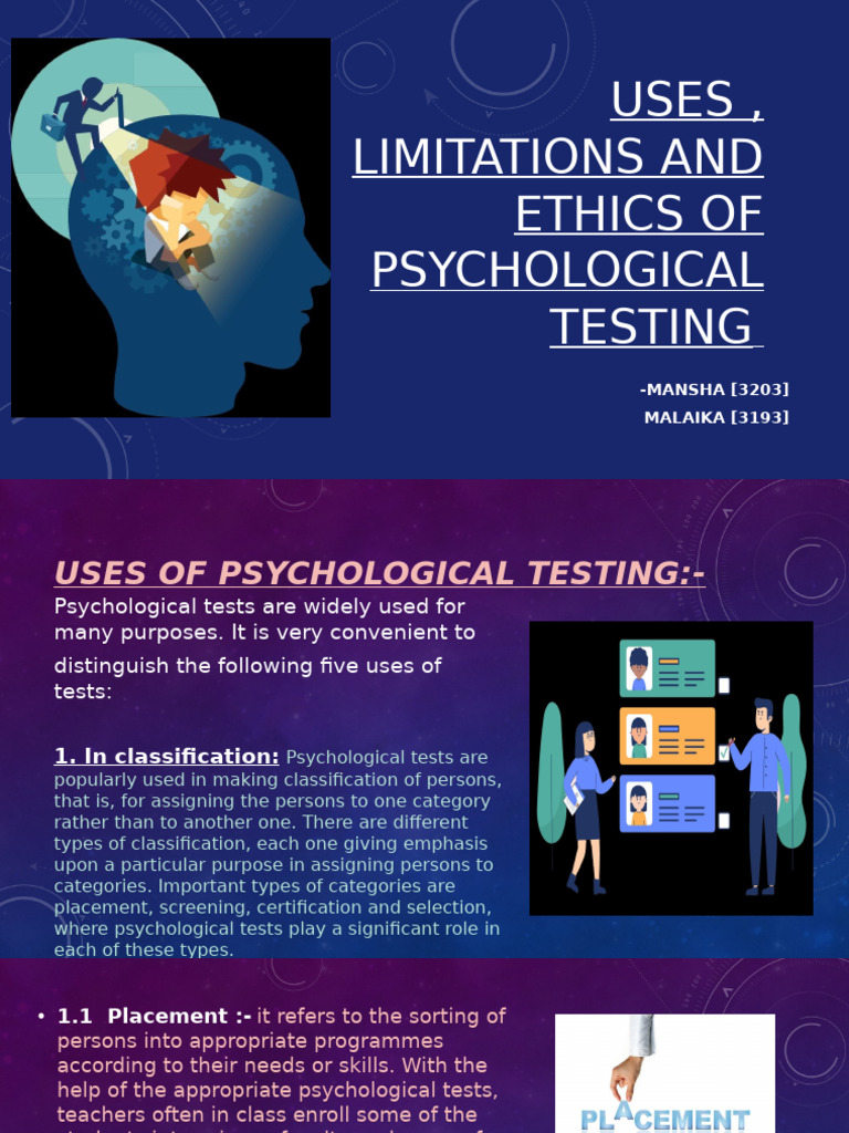 Psychological Testing: Uses & Limitations | PDF | Psychology | Medical ...