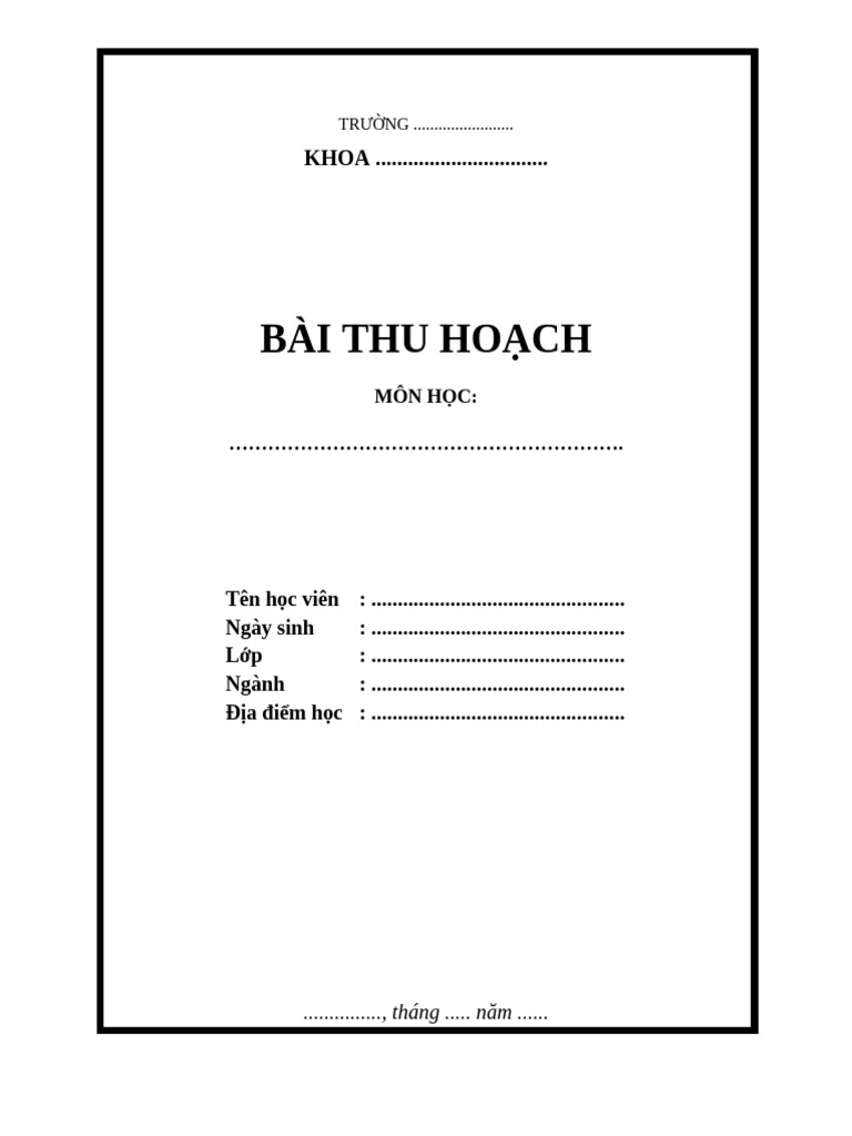 Bài Thu Ho CH: KHOA ............................... | PDF