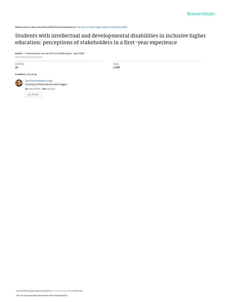 Students With Intellectual and Developmental Disabilities in Inclusive ...