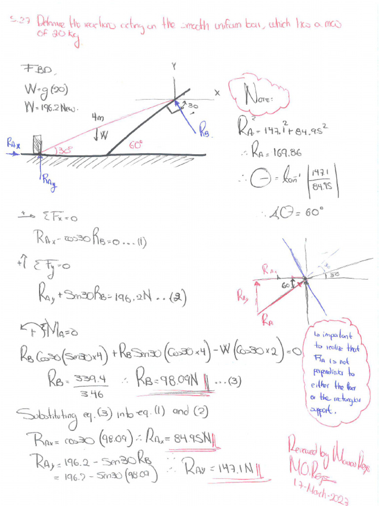 Hibbeler - Engineering Mechanics Statics - Chapter - 5 - P5.27 | PDF