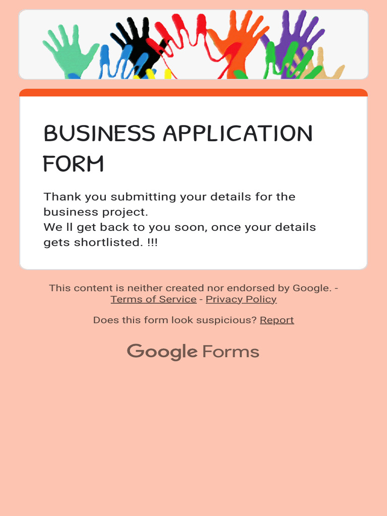 Business Application Form | PDF