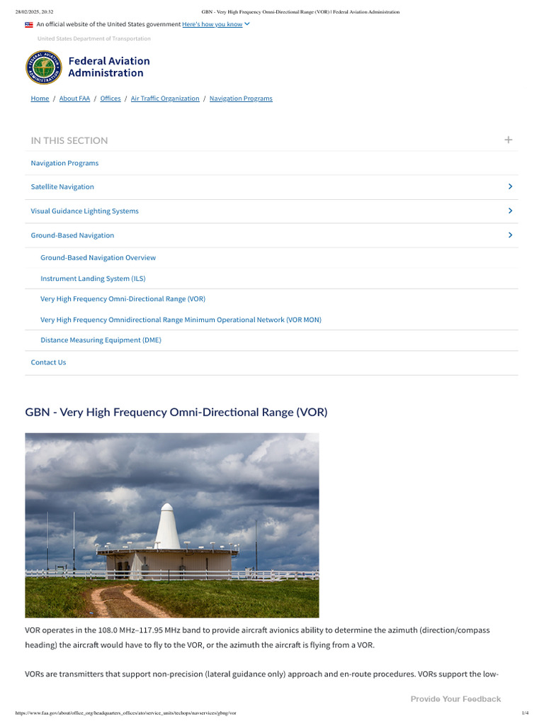 GBN - Very High Frequency Omni-Directional Range (VOR) - Federal ...