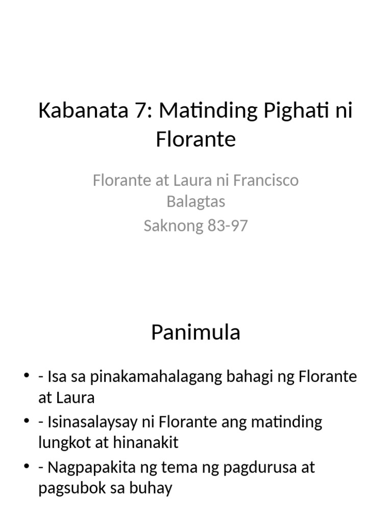 Kabanata 7 Florante at Laura | PDF