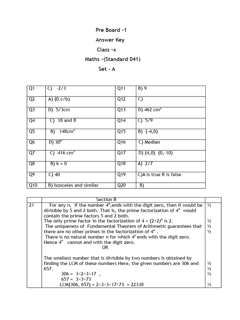 Maths Standard - 10 - PB - MS - Set - A | PDF | Zero Of A Function | Triangle