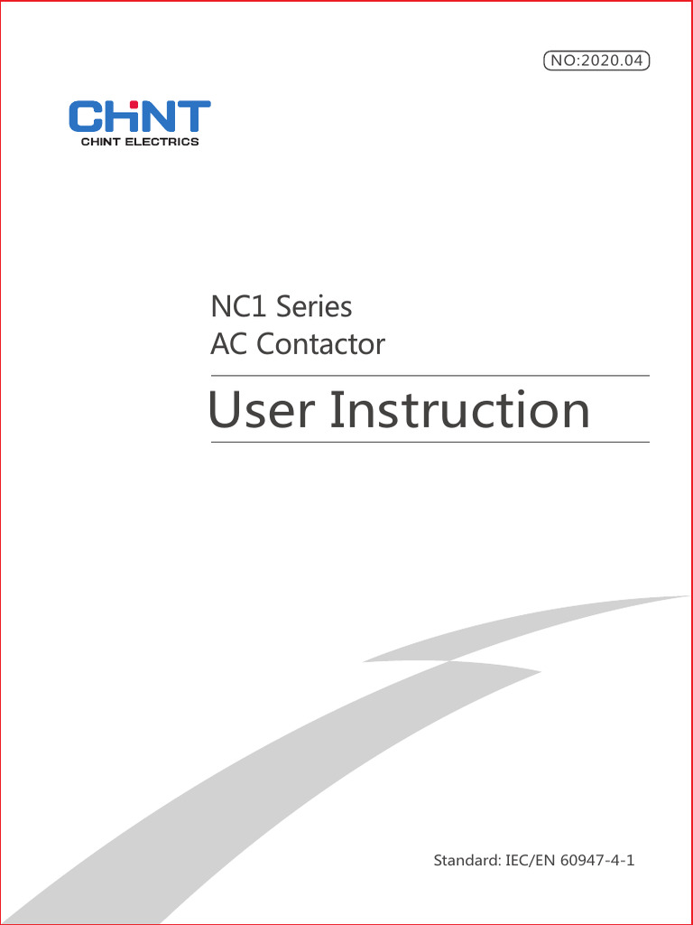2004-NC1-AC Contactor-Manual | PDF | Electric Power | Equipment