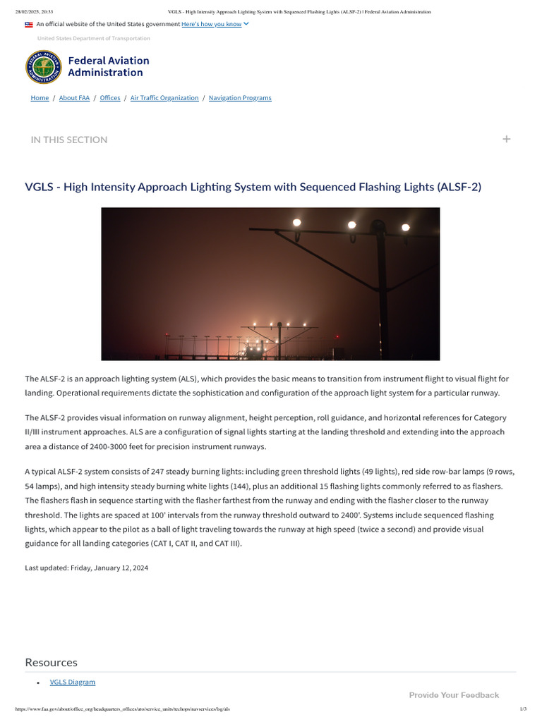 VGLS - High Intensity Approach Lighting System With Sequenced Flashing ...