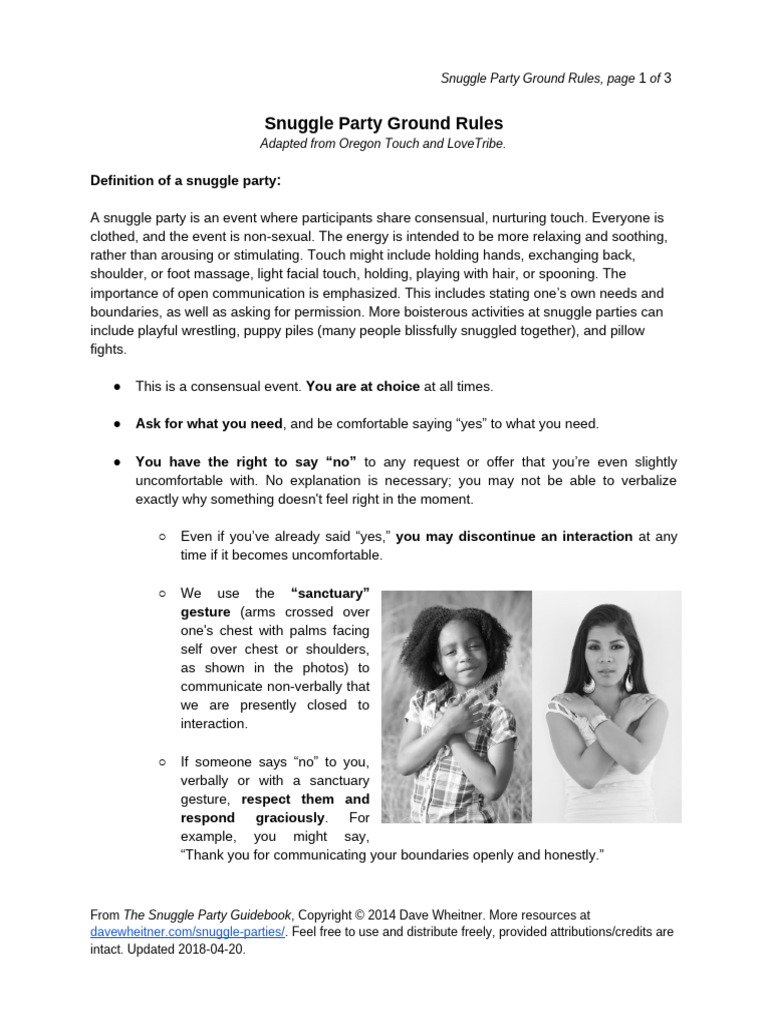 Snuggle Party Ground Rules Example | PDF | Psychology