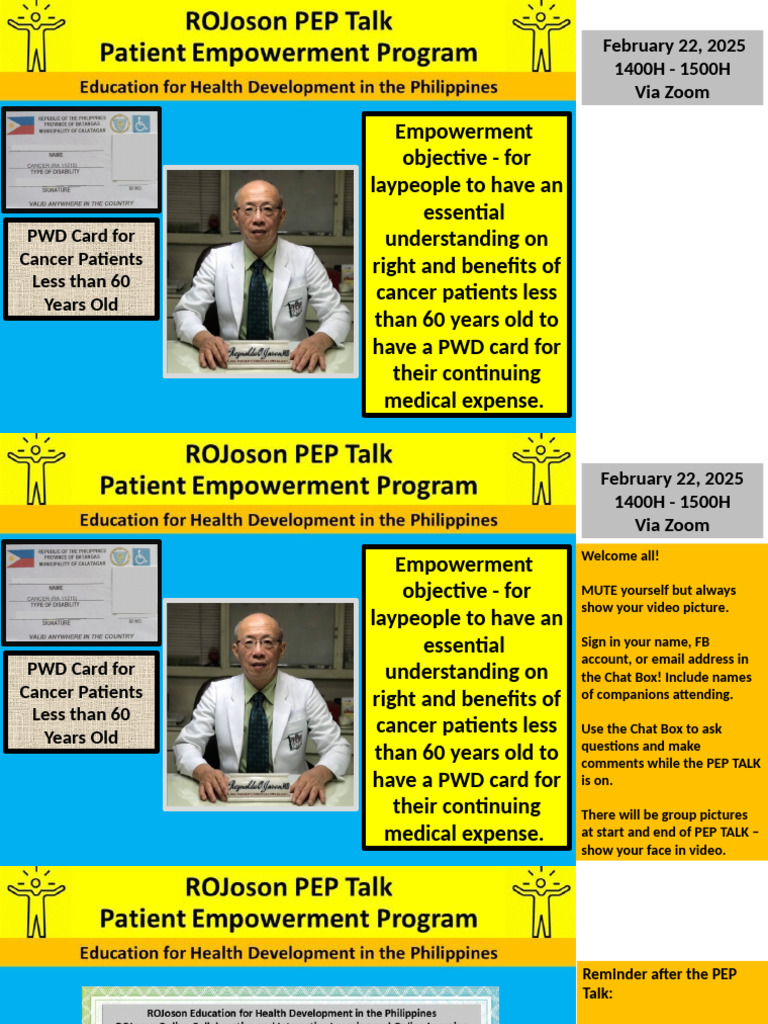 ROJoson PEP Talk: PWD Card for Cancer Patients Less Than 60 Years Old ...