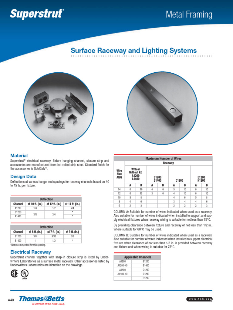 Superstrut Electrical Raceway Guide | PDF | Electrical Wiring | Nut ...