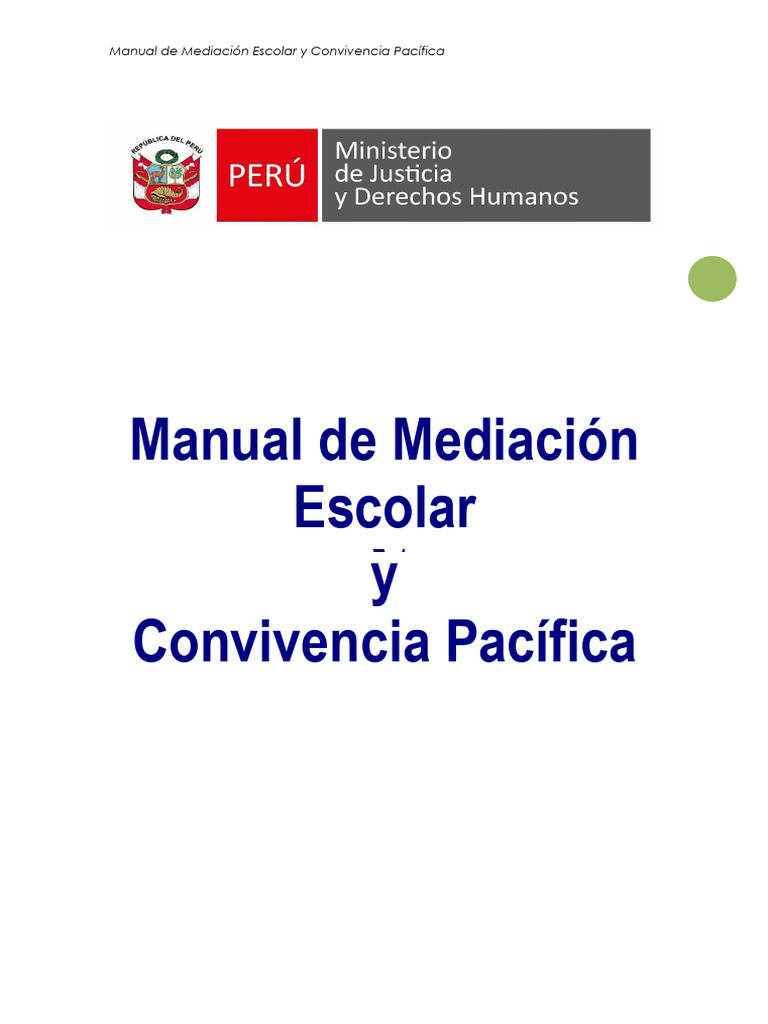 Mediación Escolar para Convivencia Pacífica | PDF | Conflicto (proceso ...