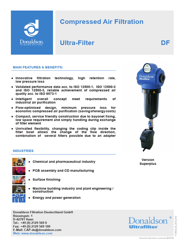 Compressed Air Filtration DF Guide | PDF | Filtration | Particulates