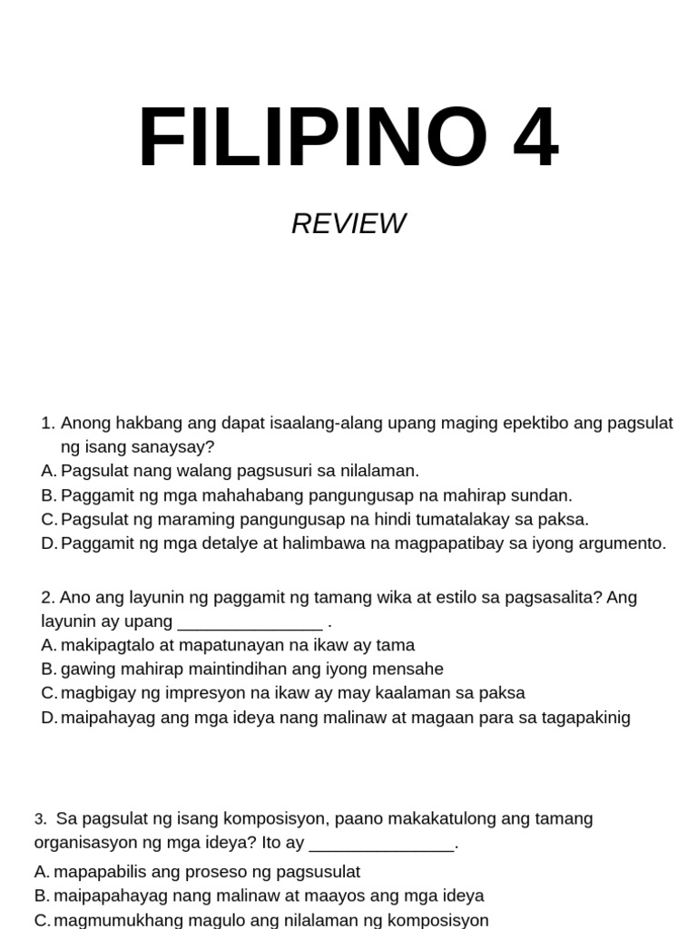 Grade 4 Reviewer | PDF