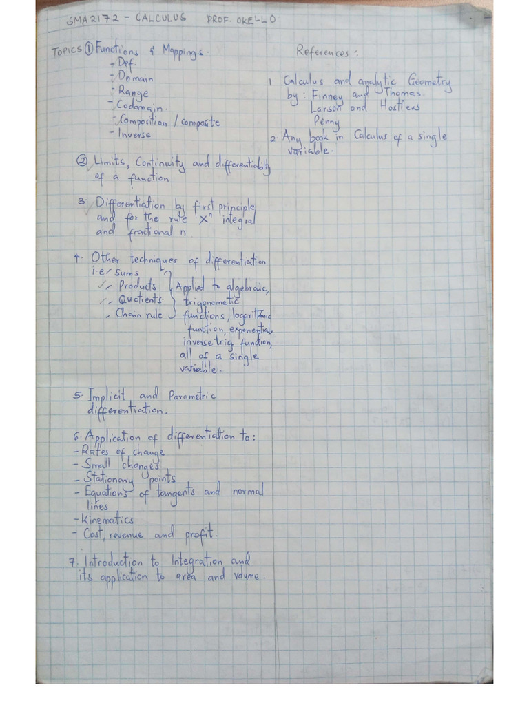 Calculus Notes | PDF