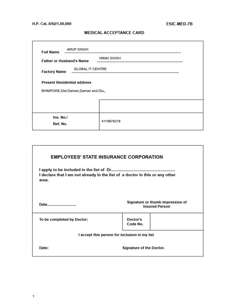 Medicalcard Arup Singh | PDF
