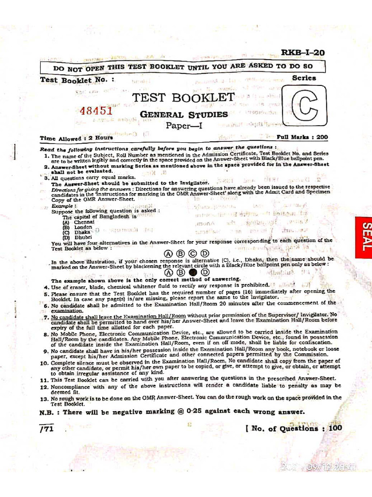 Apsc Paper - I (2021) | PDF