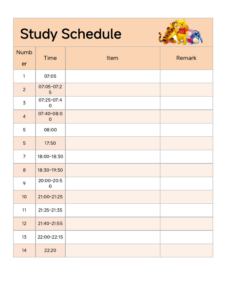 Simple Study Schedule | PDF