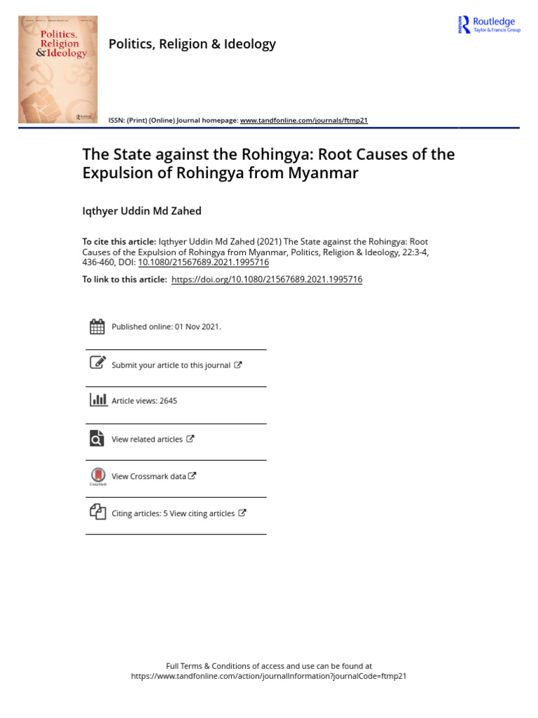 The State Against The Rohingya Root Causes of The Expulsion of Rohingya ...