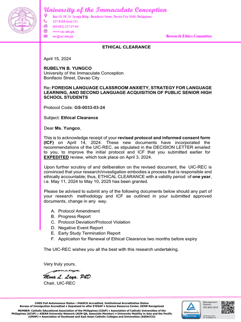 Yungco-Ethical-Clearance | PDF