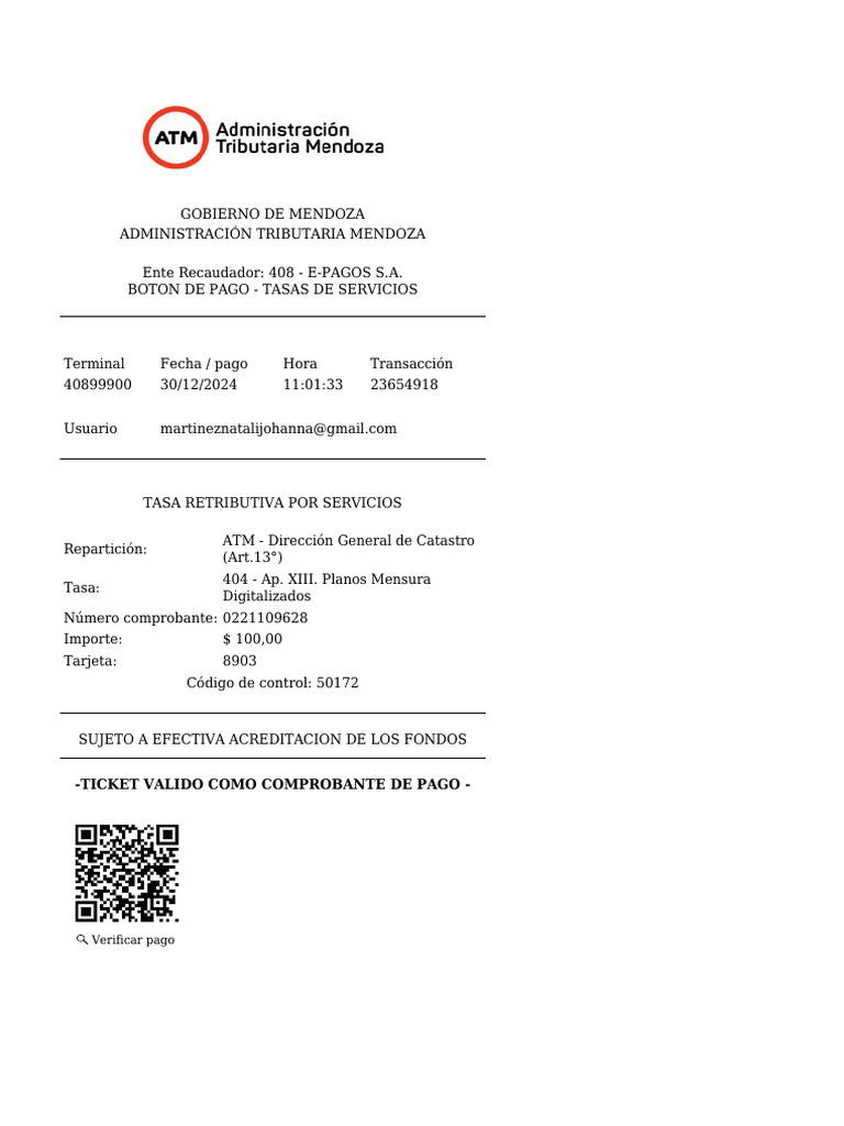 Pago Tasa Catastro Mendoza 2024 | PDF