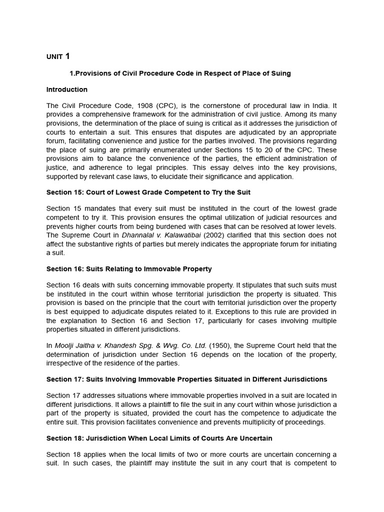 cpc notes -1 | PDF | Lawsuit | Res Judicata