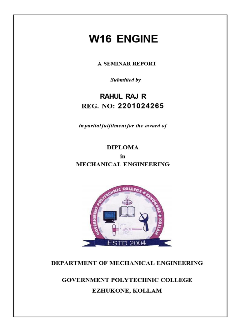 W16 Engine Report | PDF | Engines | Turbocharger