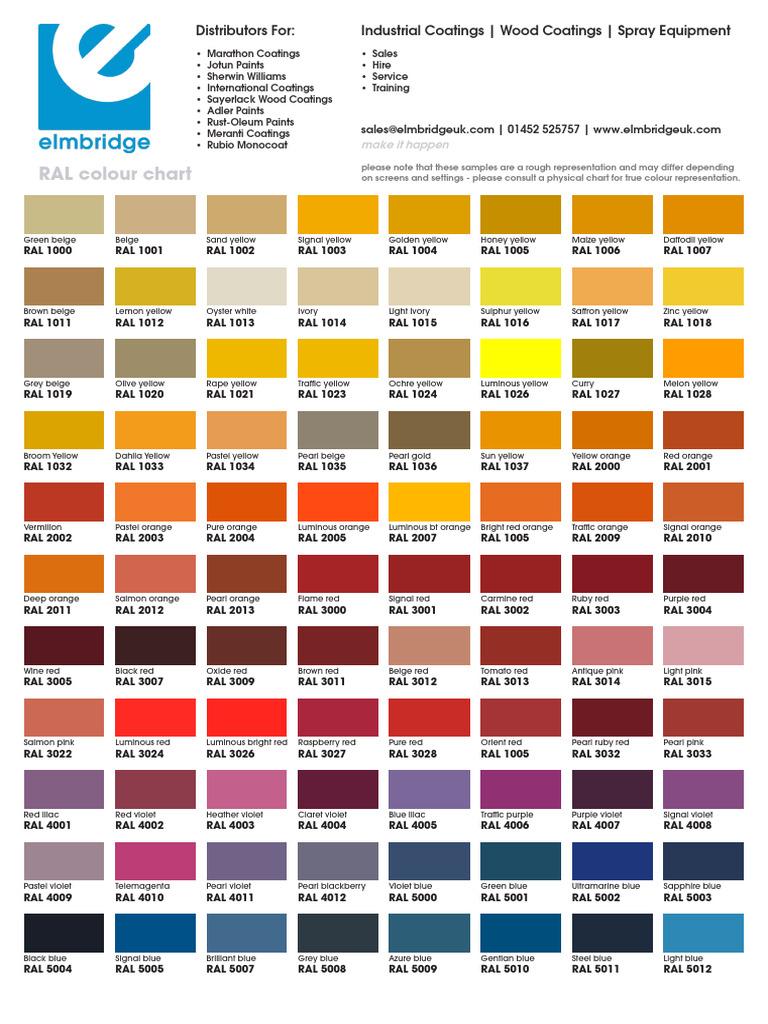 Elmbridge RAL Colour Chart | PDF | Color | Rainbow