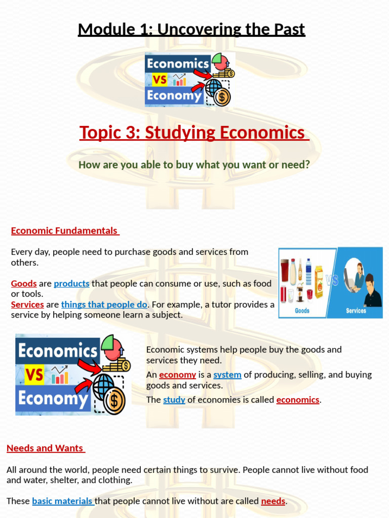 Module 1 - Lesson 3 | PDF | Goods | Economics