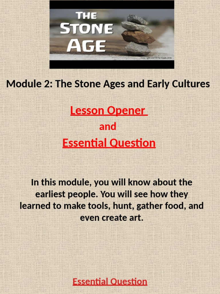 Module 2 - Lesson Opener | PDF | Stone Age | Human