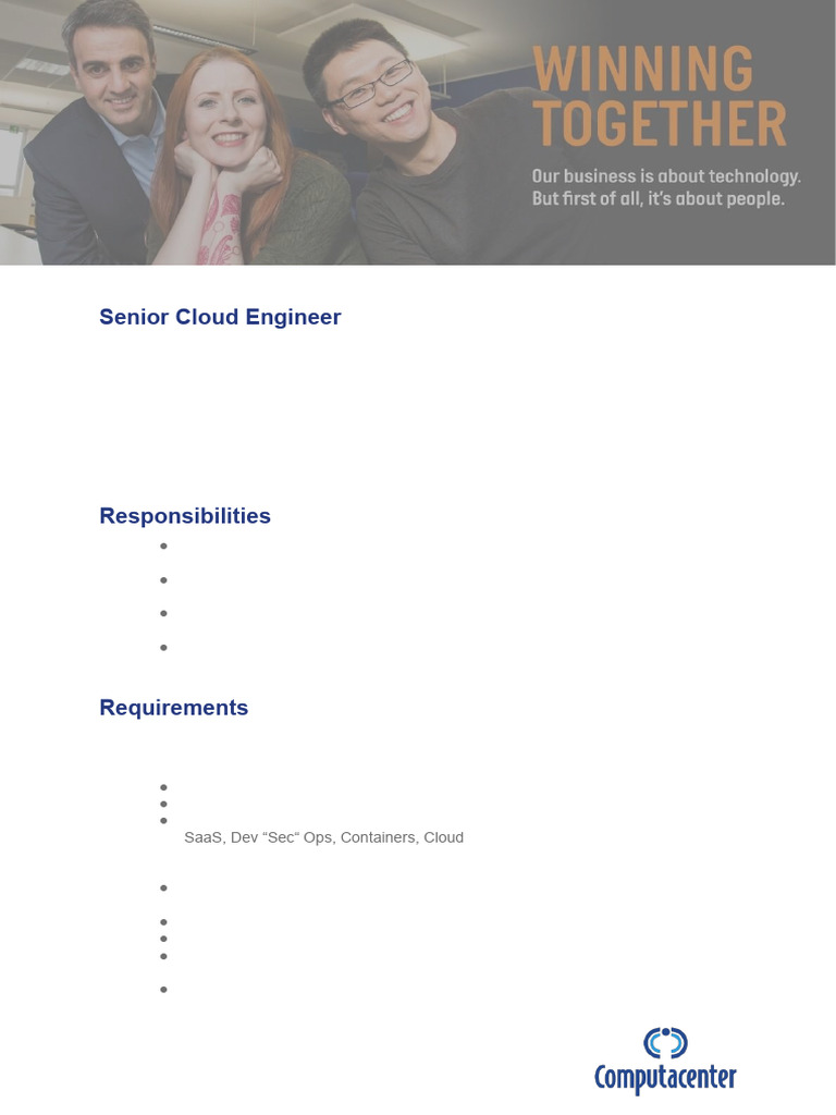 senior cloud engineer | PDF | Cloud Computing | Computer Science