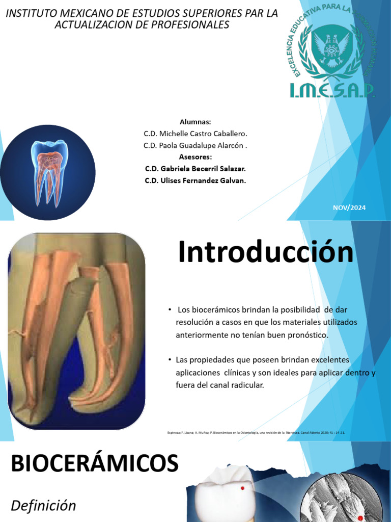 Biocerámicos en Endodoncia: Aplicaciones y Beneficios | PDF